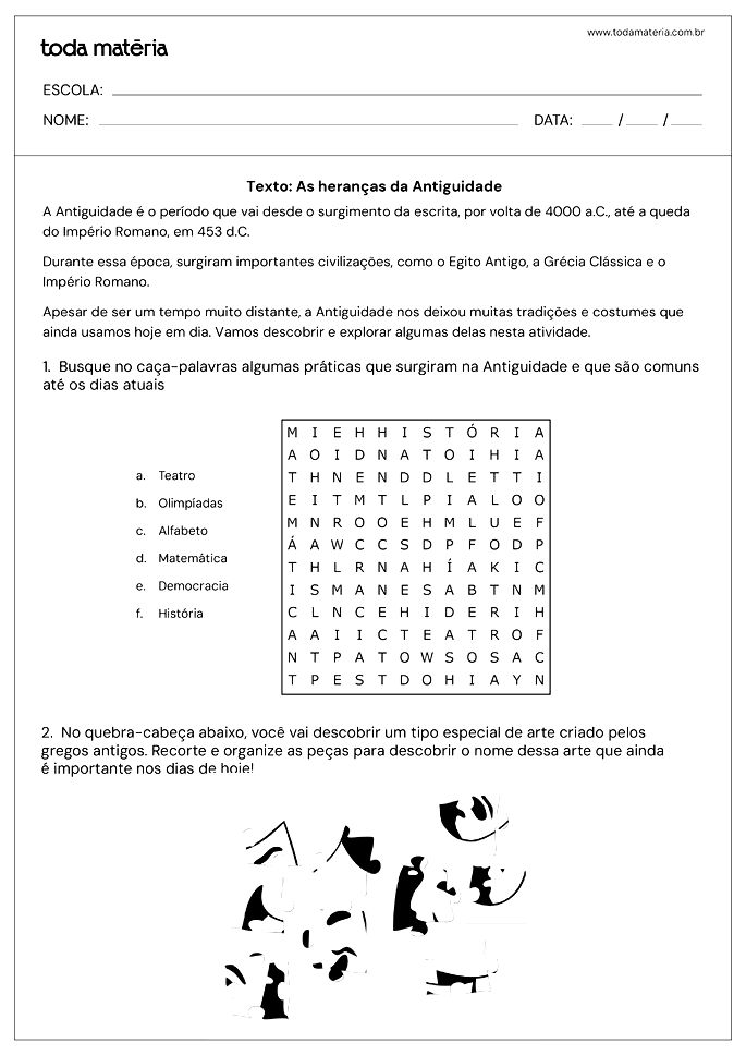 Atividades para desenvolver a habilidade EF04HI01 (História 4º ano) - Toda Matéria