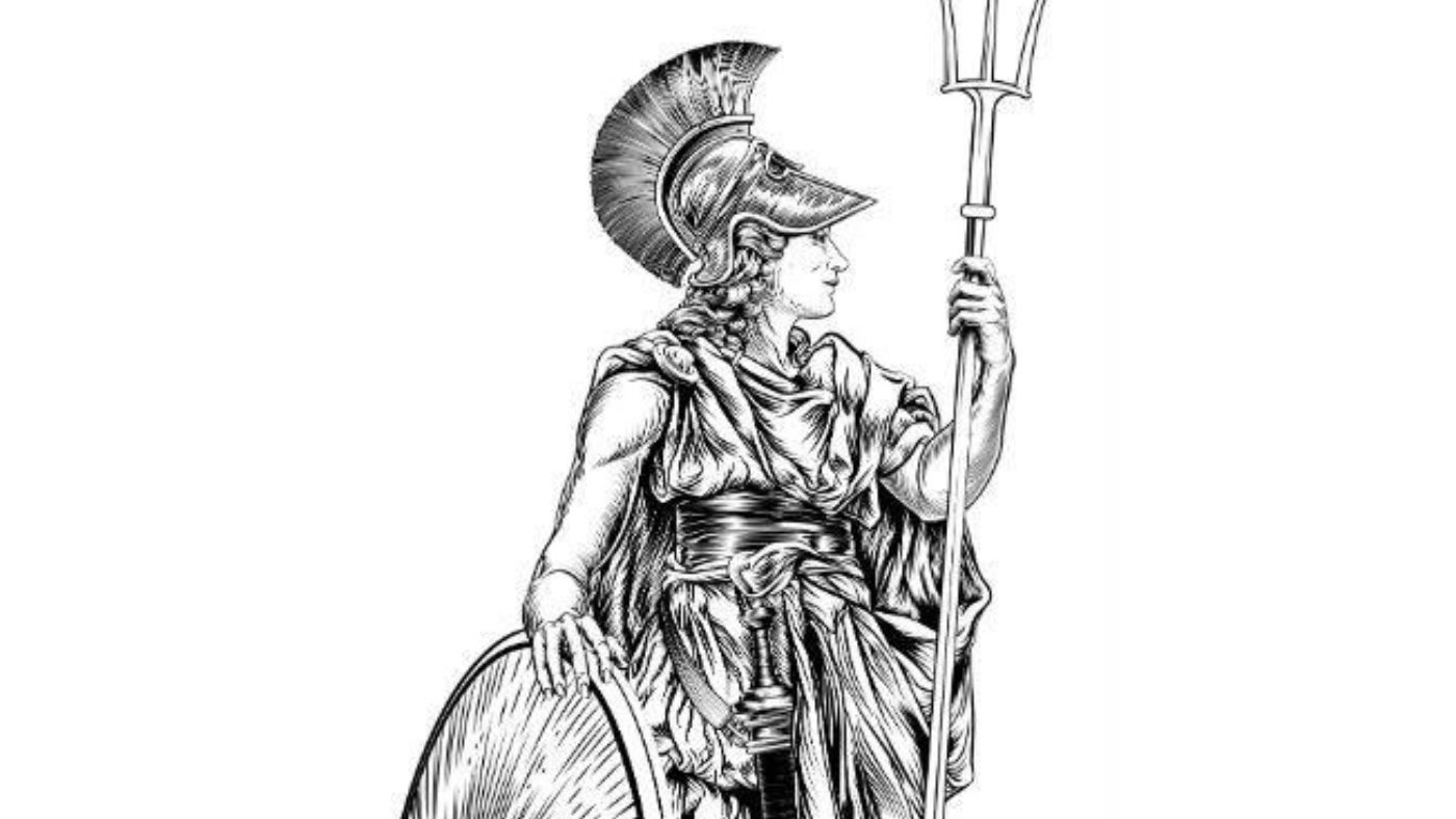 Athena A Deusa Da Guerra E Estratgia Da Grcia Antiga Vetor Premium