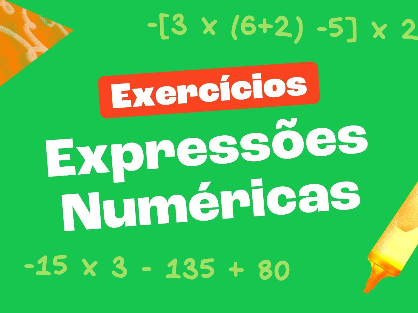 Exercícios de expressões numéricas (com gabarito resolvido) - Toda Matéria