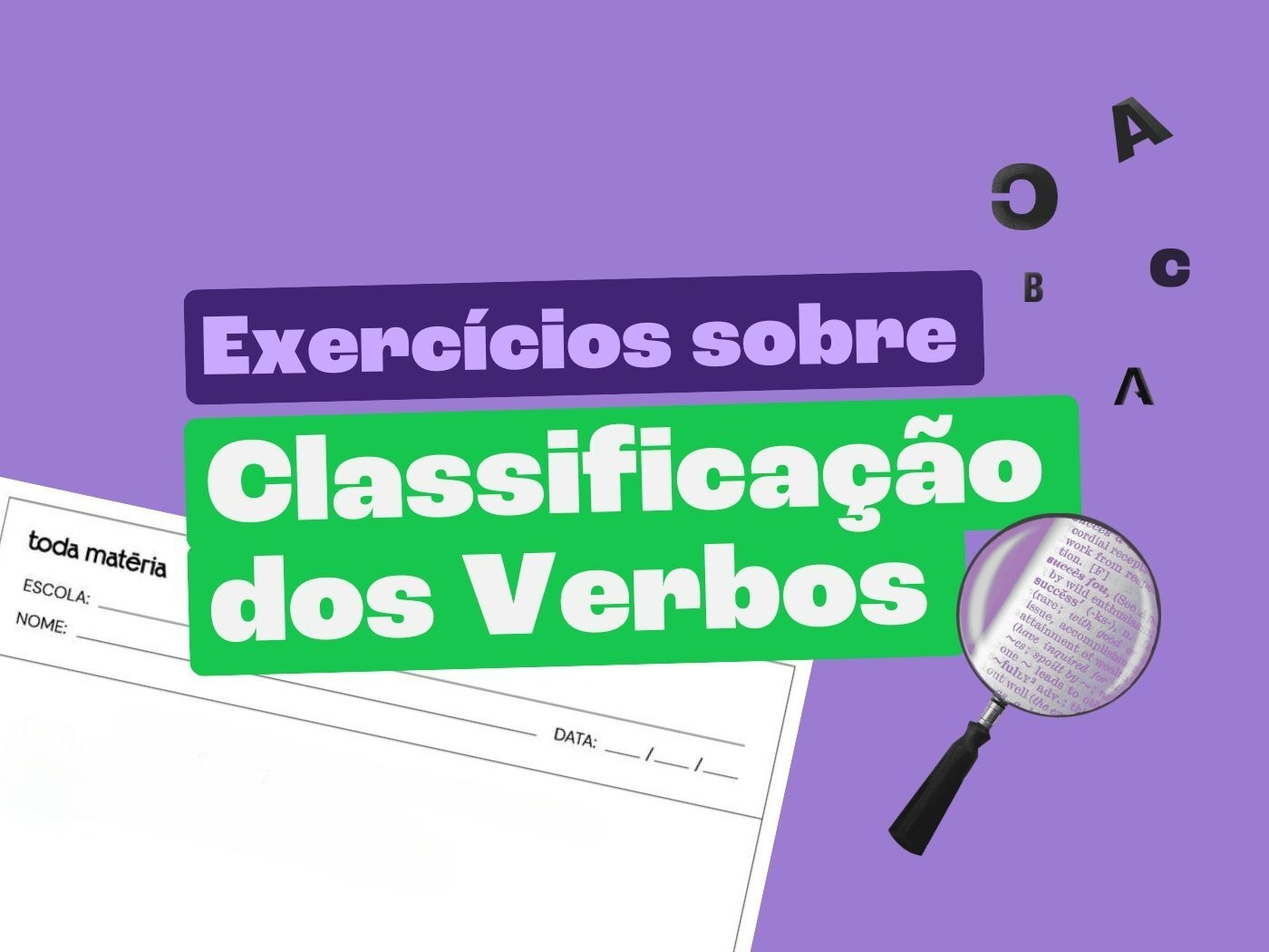 Exercícios sobre a classificação dos verbos (com gabarito explicado ...