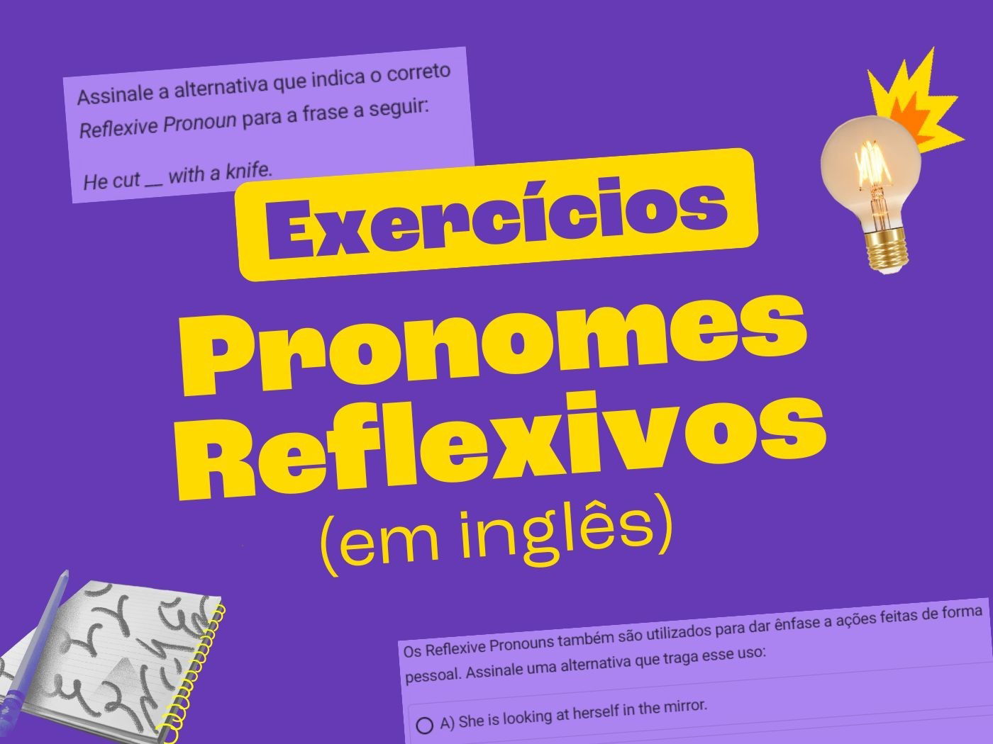 Exercícios sobre pronomes reflexivos em inglês (Reflexive Pronouns ...