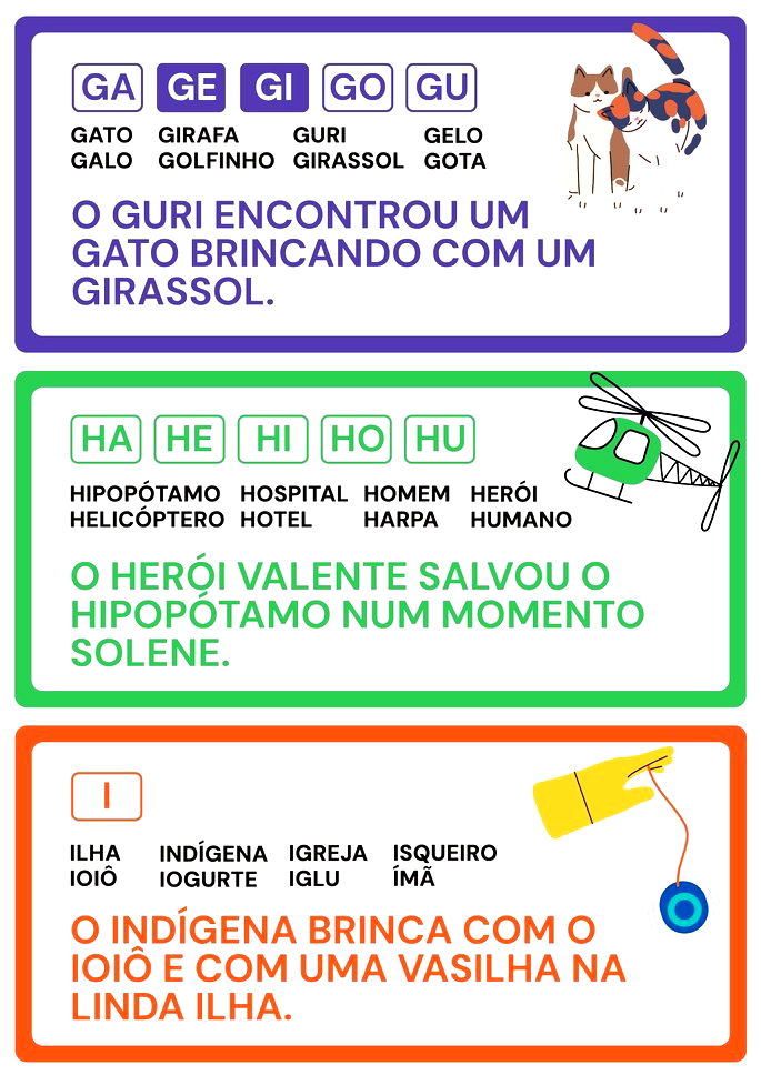 Fichas de leitura para alfabetização (para imprimir) - Toda Matéria