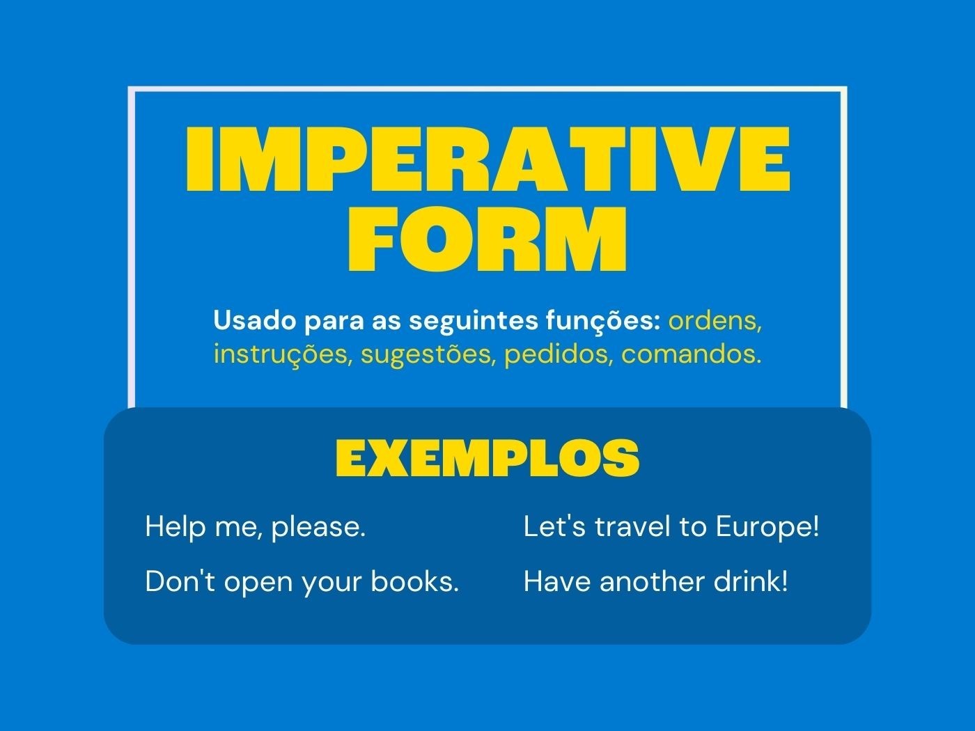 Modo imperativo (imperative form) em inglês: quais as regras e como ...