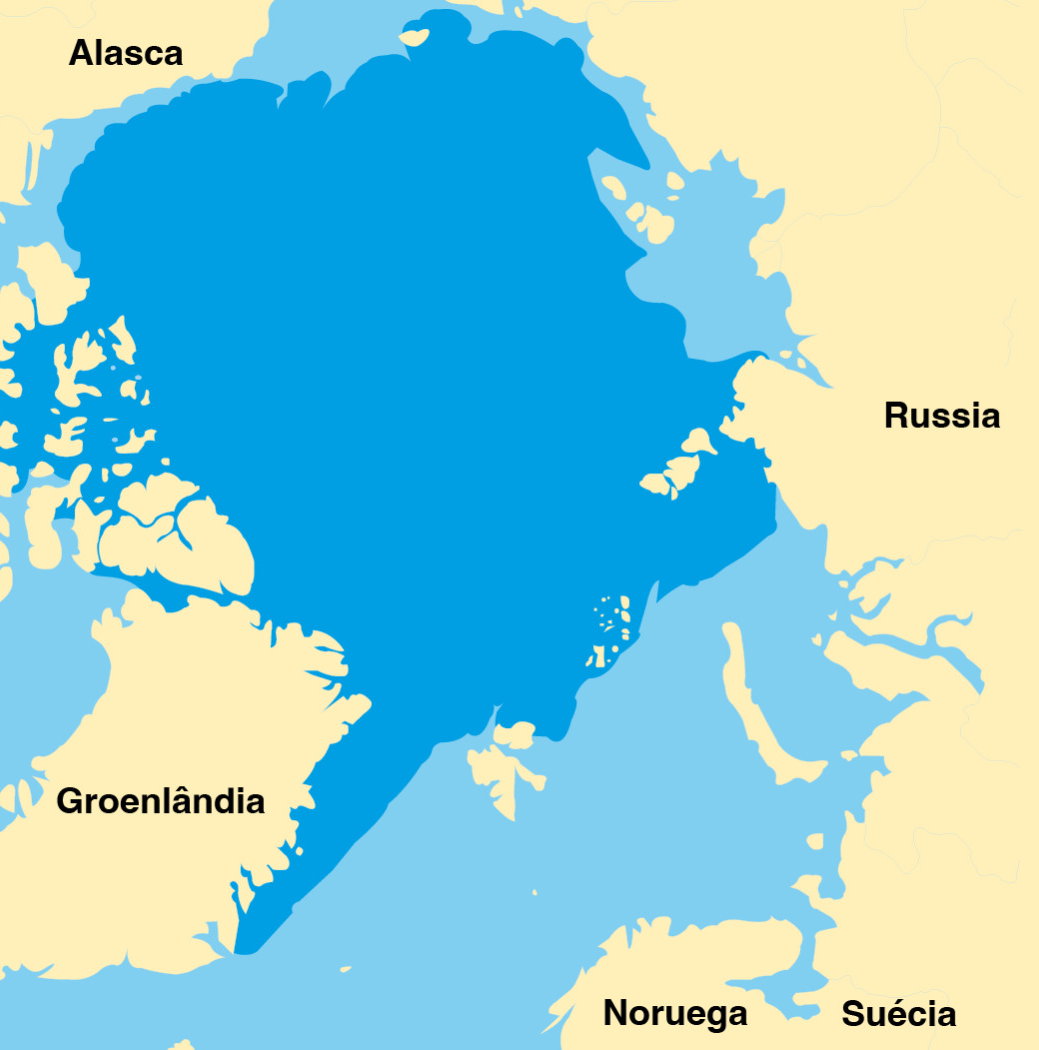 Mapa Do Oceano Artico
