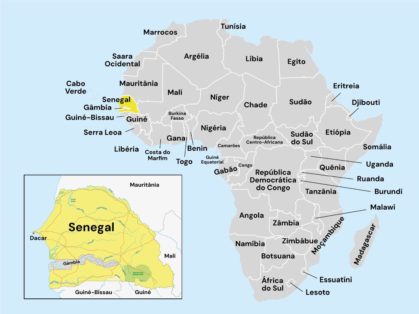 Mapa De áfrica Senegal