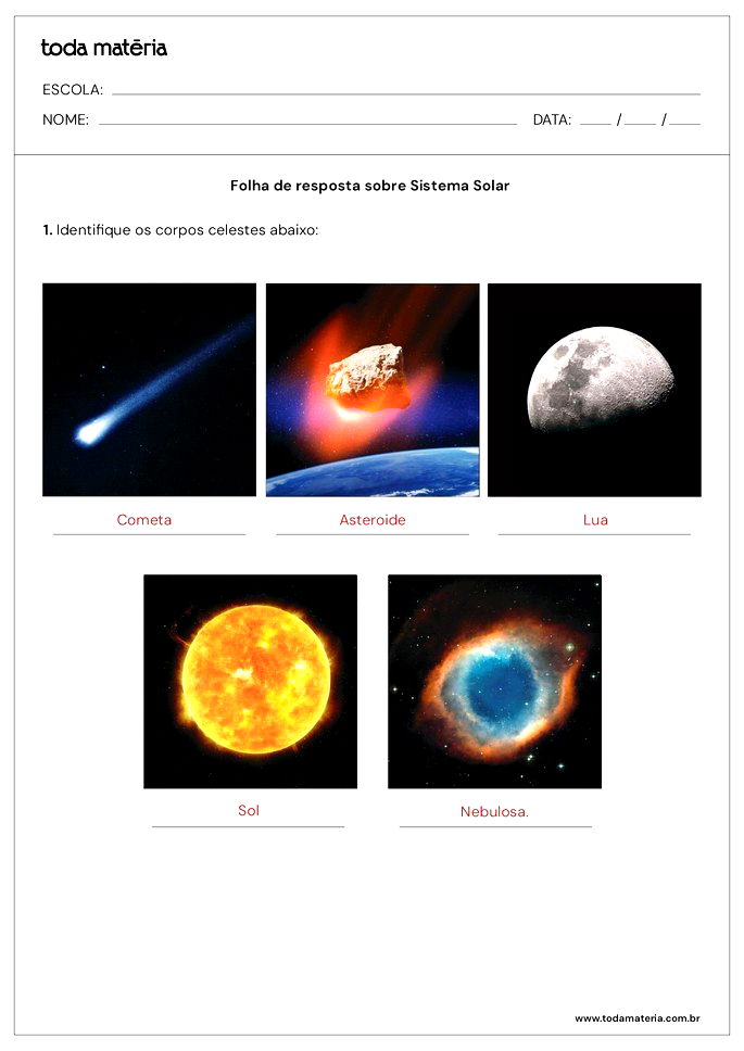 Atividades sobre sistema o solar: desvendando os planetas - Toda Matéria