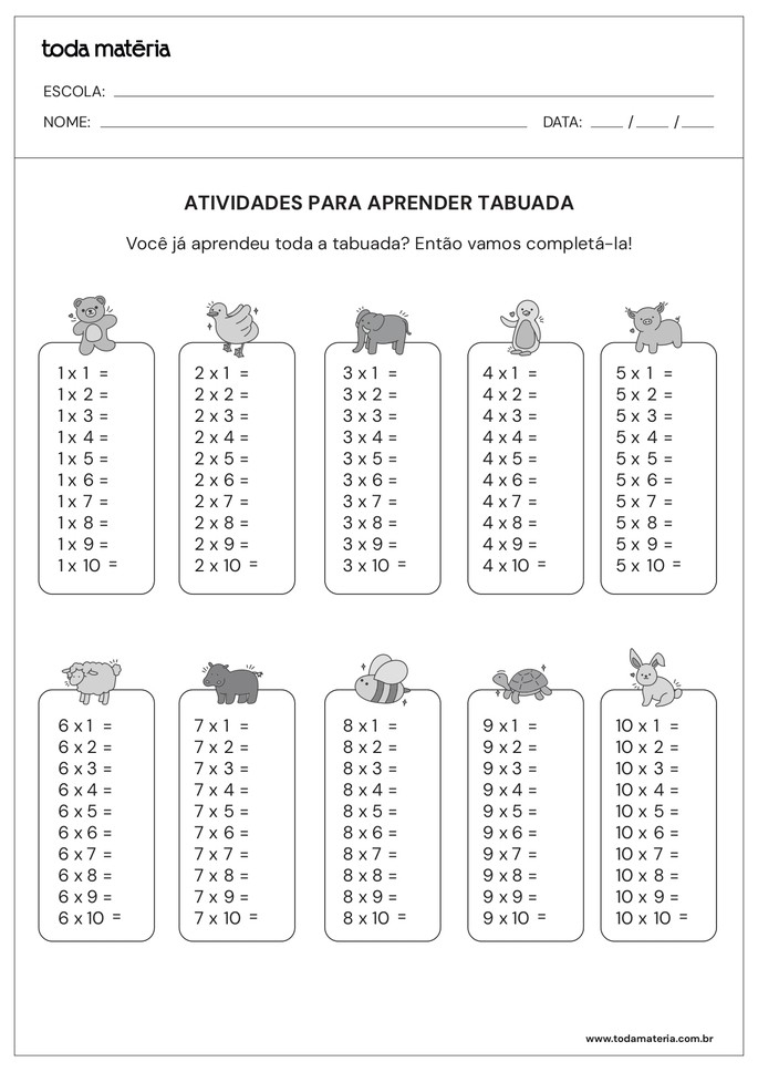 Tabuada Do 2 Tabuada Adi o Subtra o Multiplica o Divis o